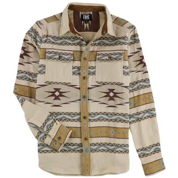Frye | Shirts | Frye Mens Jacquard Button Up Shirt Beige Nwt | Poshmark